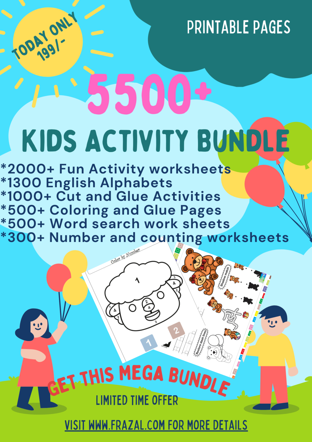 5500+pages Kids Activity Bundle - Frazal