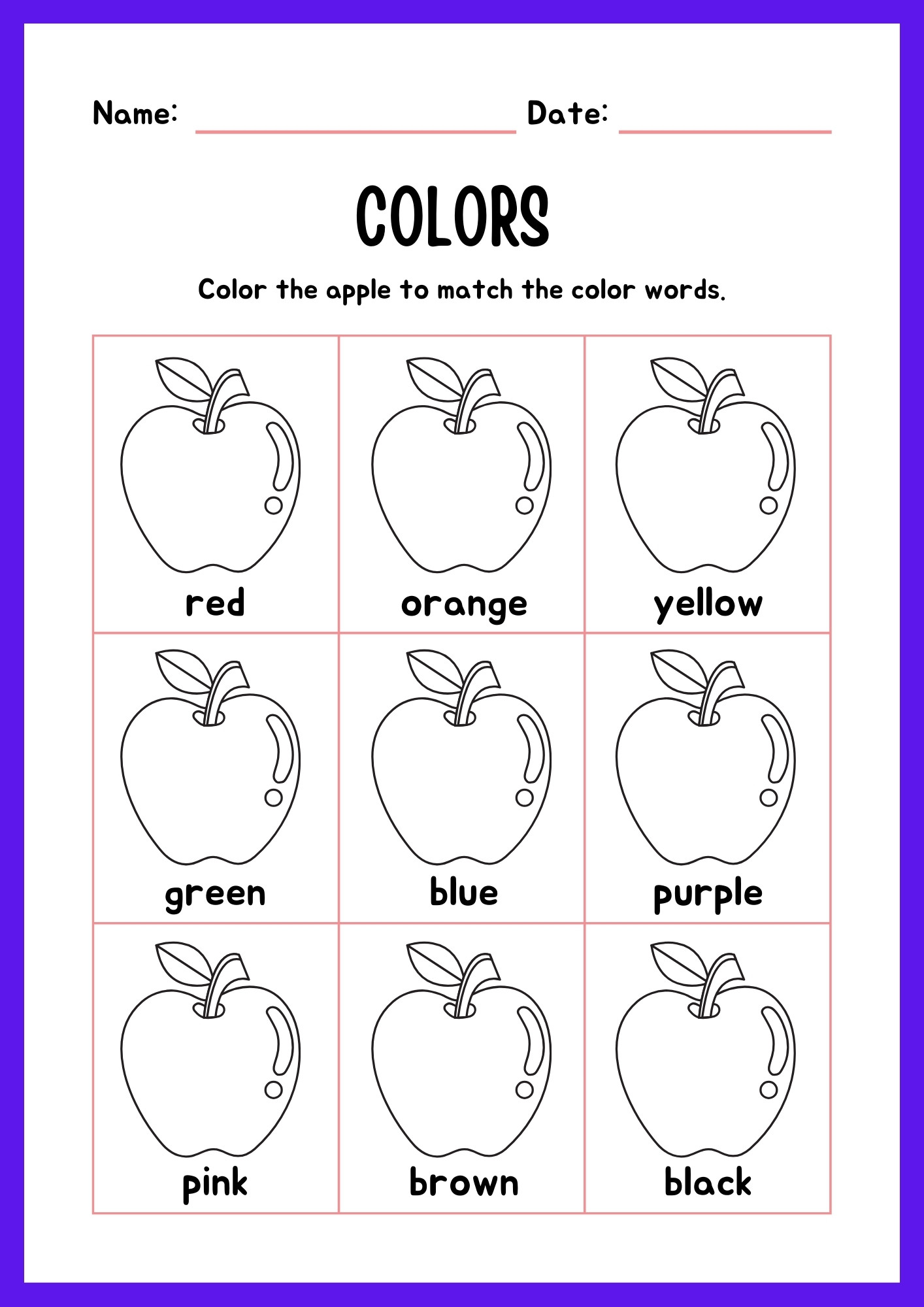 Fun And Colorful Preschool Worksheets Bundle - Frazal