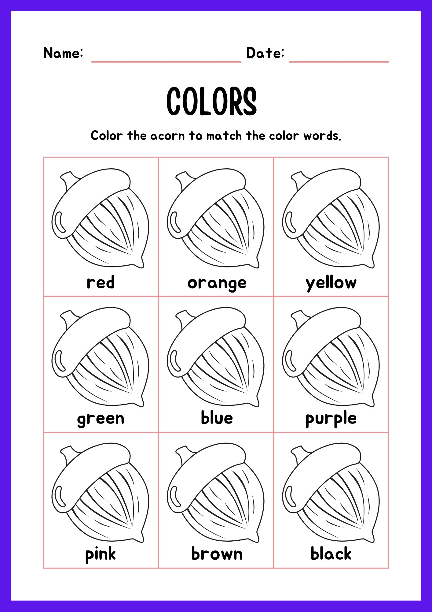 Fun and Colorful Preschool Worksheets bundle - Frazal